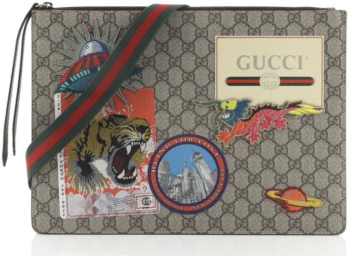 Gucci Courrier Messenger Bag GG Coated Canvas with Applique - ShopStyle