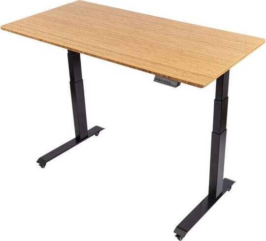 Stand Up Desk Store Solid Wood Top Electric Adjustable Height Standing ...