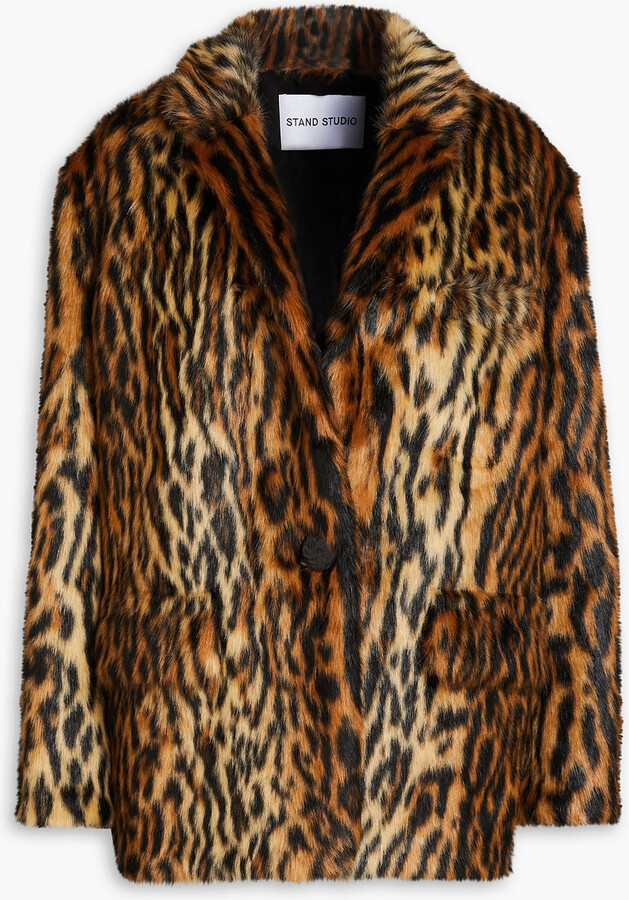 Stand Studio Leopard-print faux fur jacket - ShopStyle