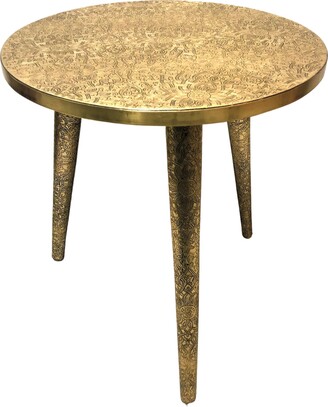 Etsy Round Brass Coffee Table, Low Ornate Small Hand Engraved Table, 45 ...