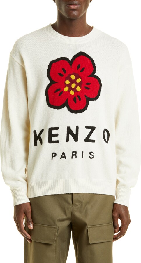 Kenzo Intarsia Boke Flower Paris Logo Wool Sweater - ShopStyle