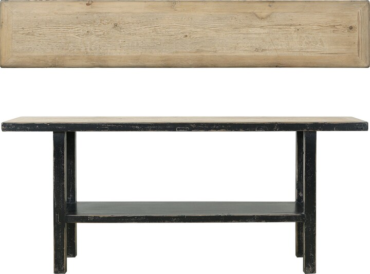 Artissance Reclaimed Pine Wood Song Console Table w/Shelf, 71 Inch Long ...