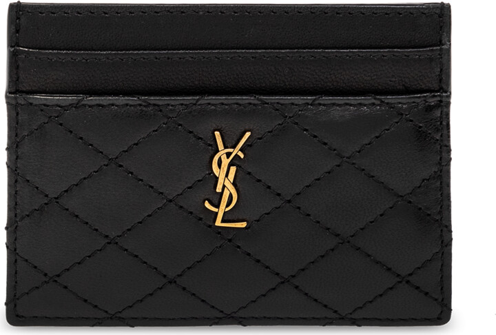 Saint Laurent Card Case With Logo - Black - ShopStyle