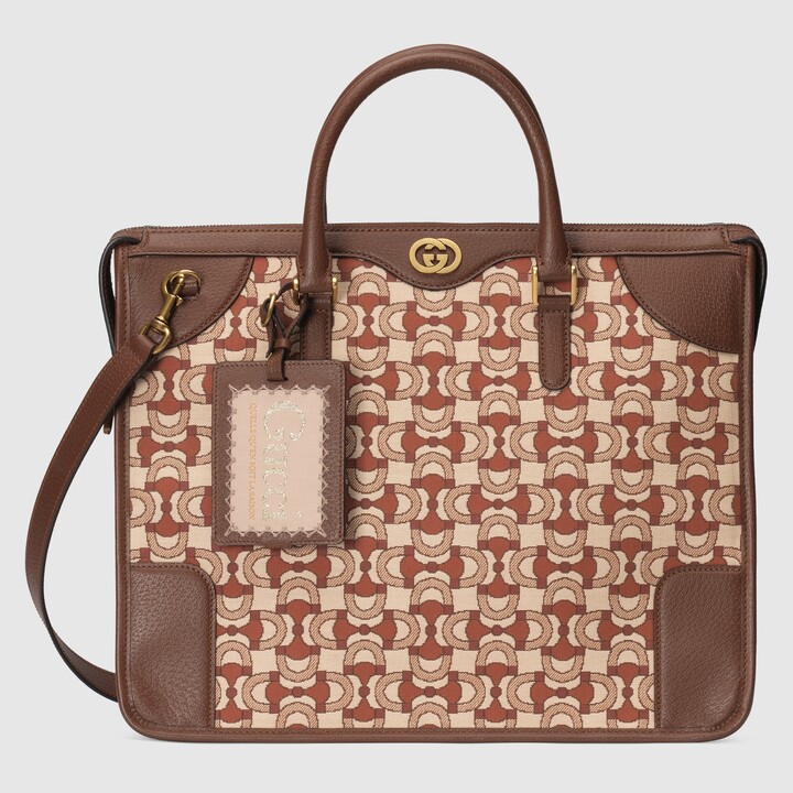 Gucci Interlocking G Horsebit jacquard briefcase - ShopStyle