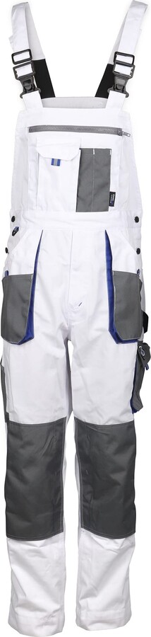 Stenso Emerton - Mens Work Bib and Brace Dungarees Overalls - White ...
