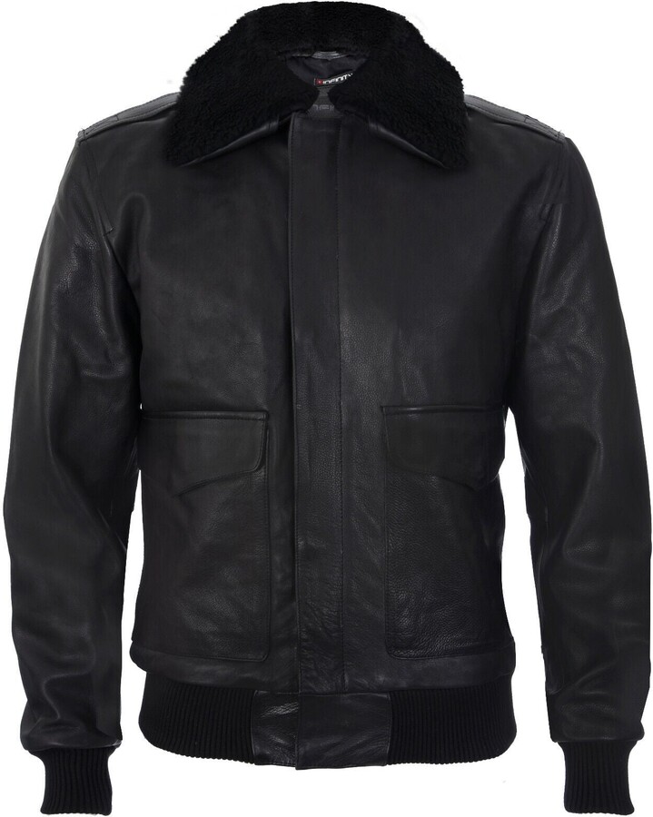 Infinity Leather Mens Air Force A2 Cowhide Bomber Jacket-Montreal ...
