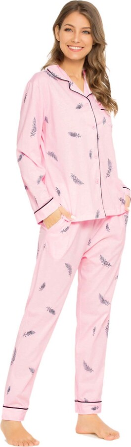 GOSO Ladies Pyjamas - Women Pyjamas Button Down Pjs for Women Sets Long ...