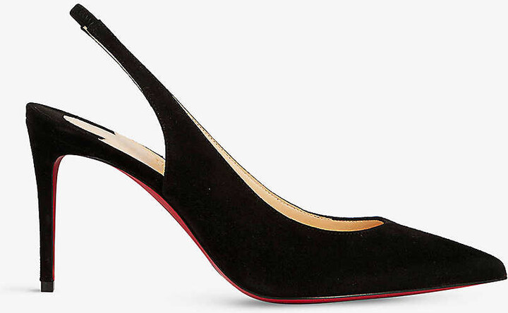 Christian Louboutin Kate Sling 85 Veau Velours Black - ShopStyle Sandals
