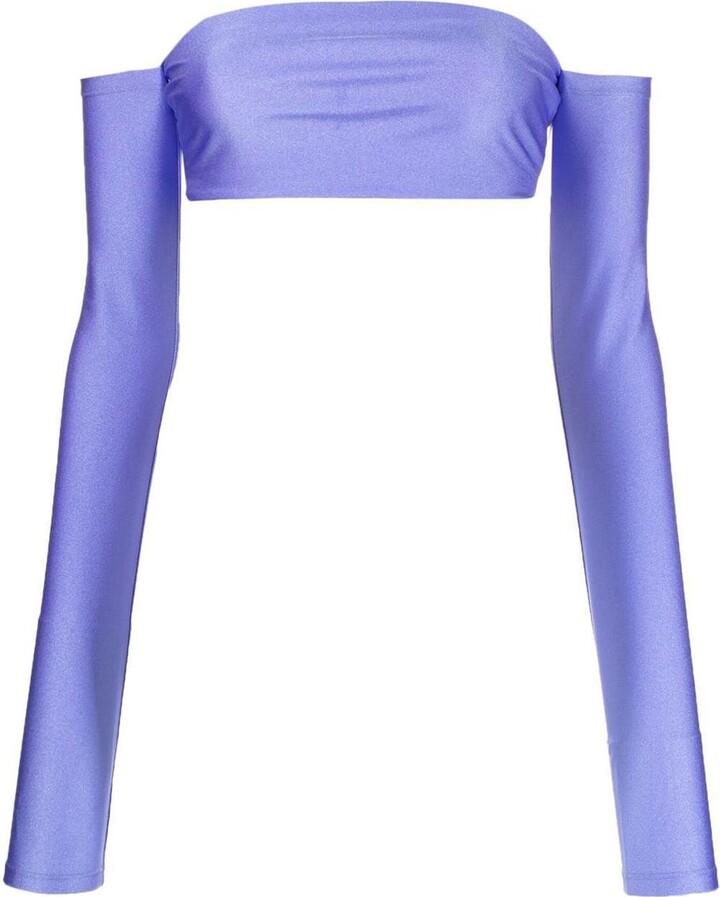 THE ANDAMANE Lexi shiny crop top - ShopStyle