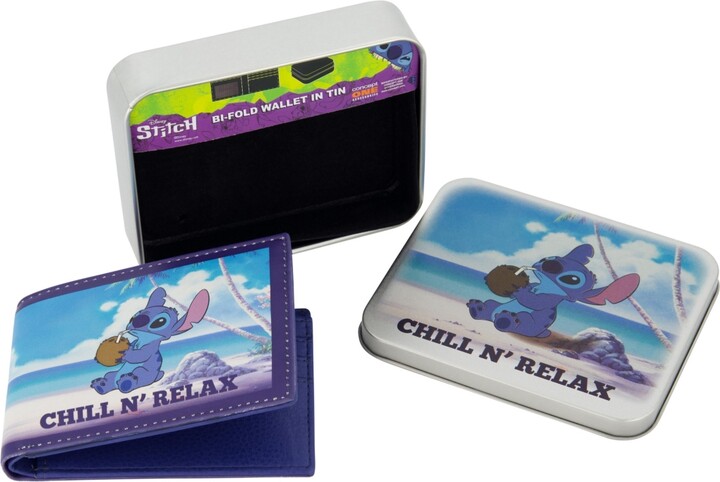 Disney Stitch Chill N Relax Print Bifold Wallet, Slim Wallet with ...