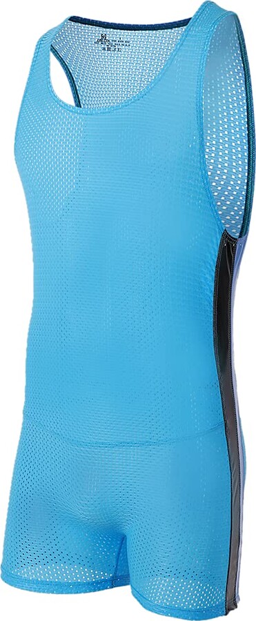 Juflam Men's Wrestling Singlet Athletic Leotard Bodysuit Gym Sportswear ...