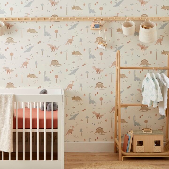 Dunelm Dinosaur Natural Wallpaper brown - ShopStyle