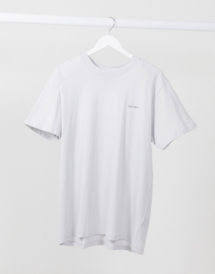 Night Addict logo oversized T-shirt in white - ShopStyle