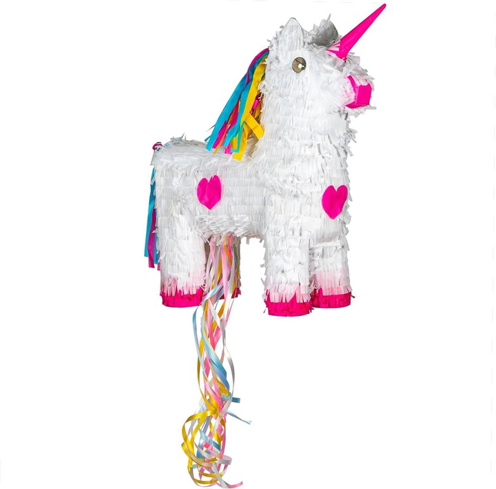 Fax Potato Pinatas Unicorn Pull String Cardboard Pinata White ...