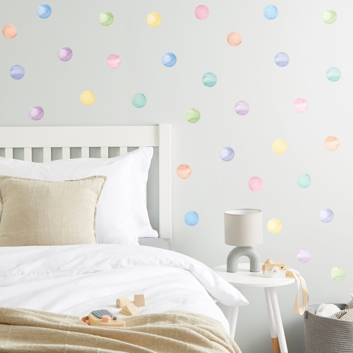 Dunelm Watercolour Spots Small Wall Sticker Multicoloured - ShopStyle