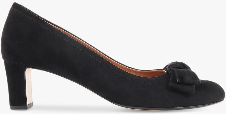 Jones Bootmaker Zelda Suede Bow Heeled Courts - ShopStyle Heels