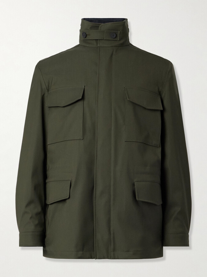 Loro Piana Traveller Logo-Appliquéd Bristol Clima System 3L Wool-Blend Hooded Field Jacket ...