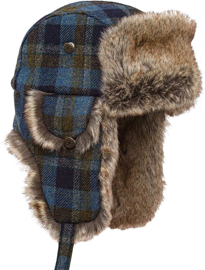 Sterkowski Lumberjack Shetland Wool Warm Chapka Trapper Cap 59 cm Blue ...