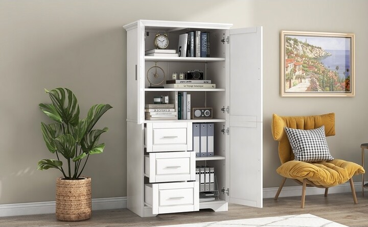 TiramisuBest Tall and Wide Storage Cabinet with Doors for Bathroom ...