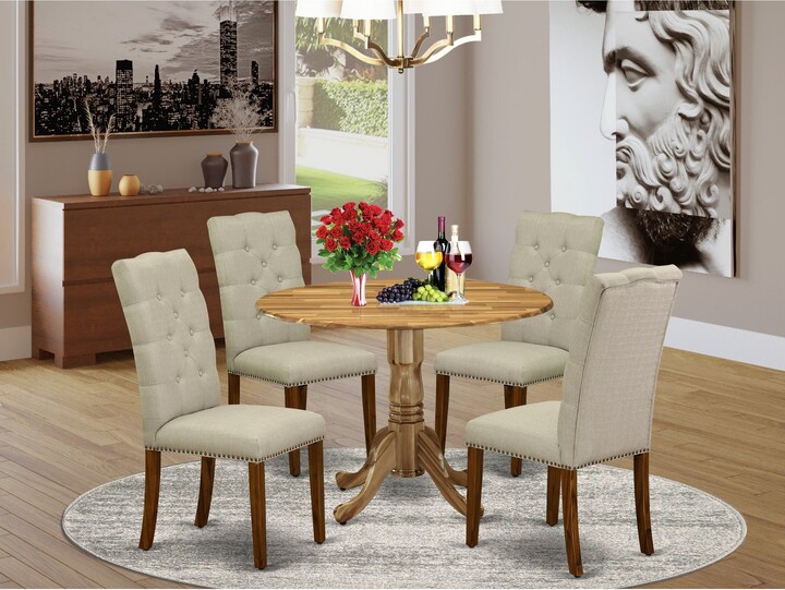 East West Furniture 5-Pc Kitchen Set Included a Dining Table & 4 Parson ...