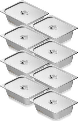 VEVOR 8 Pack Hotel Pans, 1/2 Size Anti-Jam Steam Pan with Lid ...