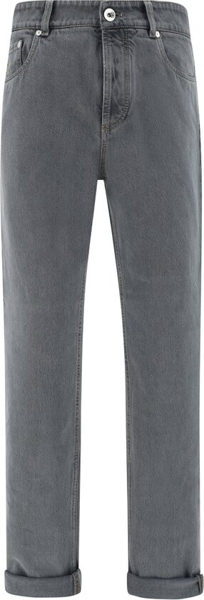 Brunello Cucinelli Logo-Patch Straight-Leg Jeans - ShopStyle