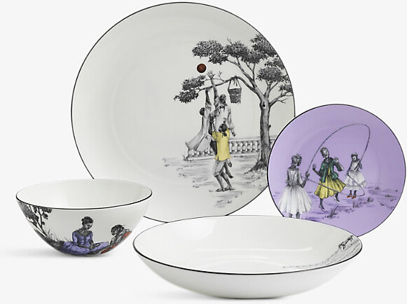 Wedgwood Sheila Bridges Harlem Toile de Jouy Bone China 4-piece Place ...