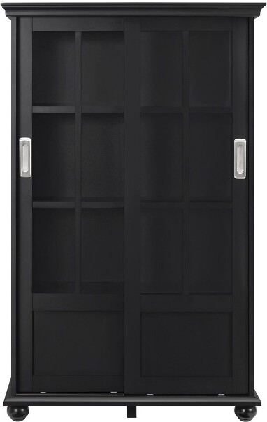 RealRooms Ameriwood Home Aaron Lane Bookcase with Sliding Glass Doors ...