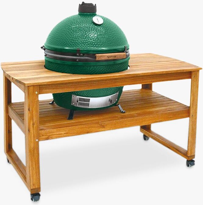 Big Green Egg Extra Large BBQ & Eucalyptus Wood Table Bundle with ...