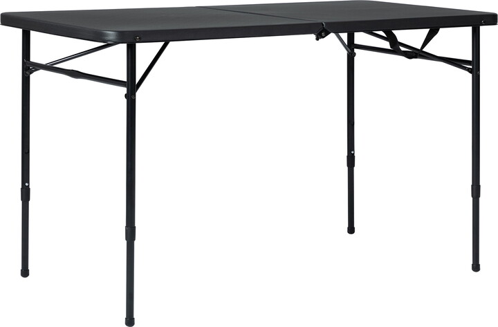 Mainstays 4 Foot Fold-in-Half Adjustable Folding Table, Rich Black ...