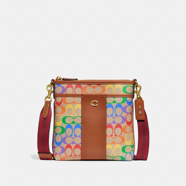 Coach Kitt Messenger Crossbody In Rainbow Signature Canvas - ShopStyle ...