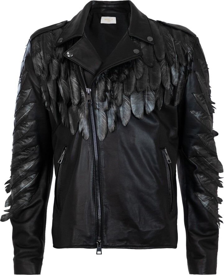 Axel P - Black Crow Leather Jacket By Axel P - ShopStyle