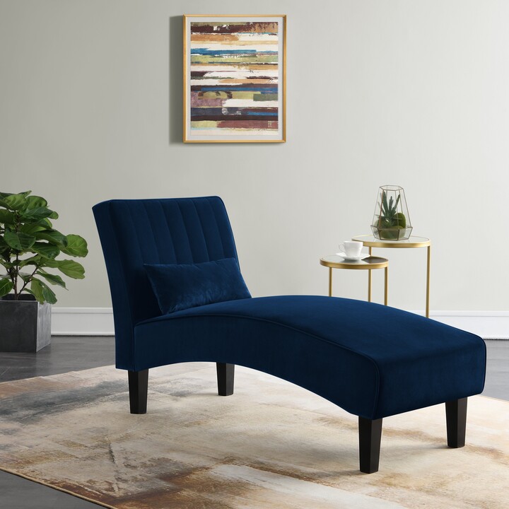 Dunelm Bella Velvet Chaise Longue Bella Blue - ShopStyle