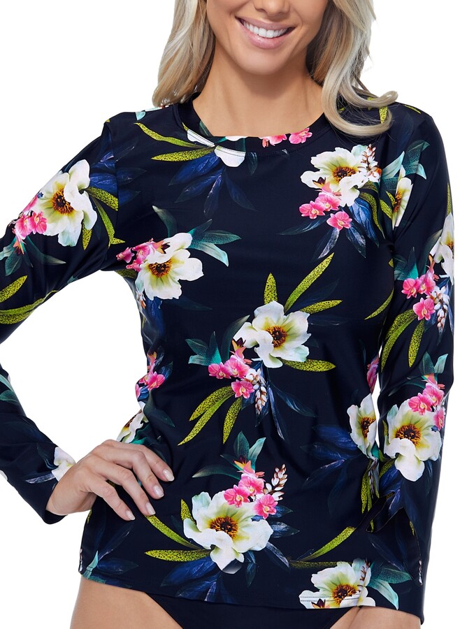 Island Escape Swimwear Tahiti Beach Printed Rash Guard, Created for ...