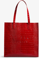 Ted Baker Womens Red Croccon Faux-leather Shopper Tote bag - ShopStyle