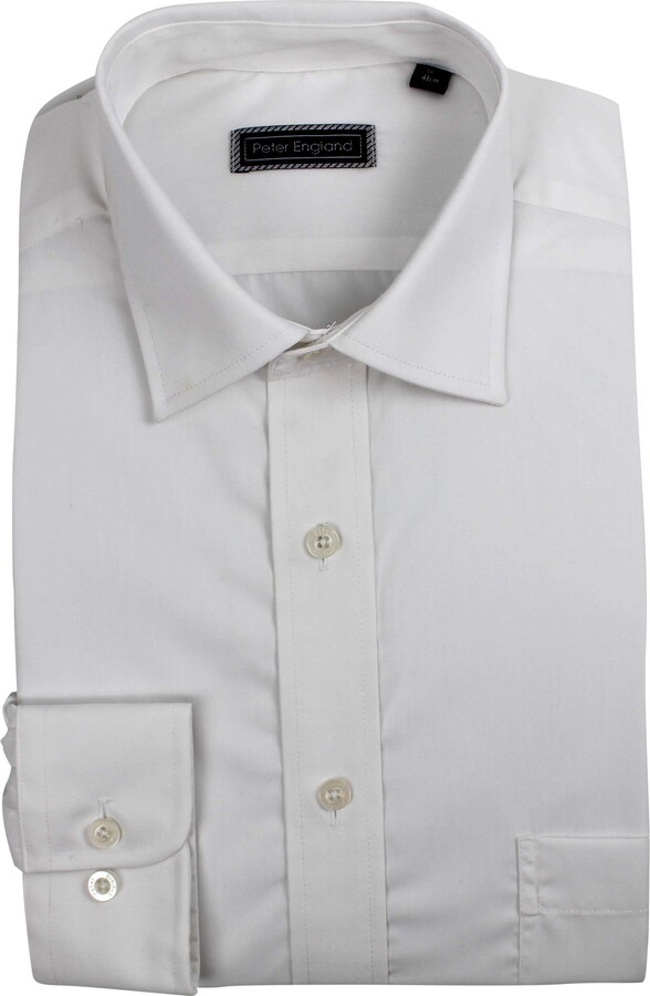 Peter England Mens Plain King Size Shirt White - ShopStyle
