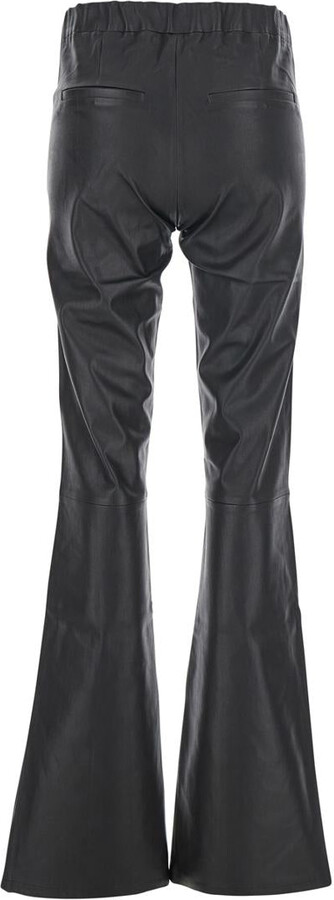 Arma 'Izzy' Black Flared Pants In Leather Woman - ShopStyle