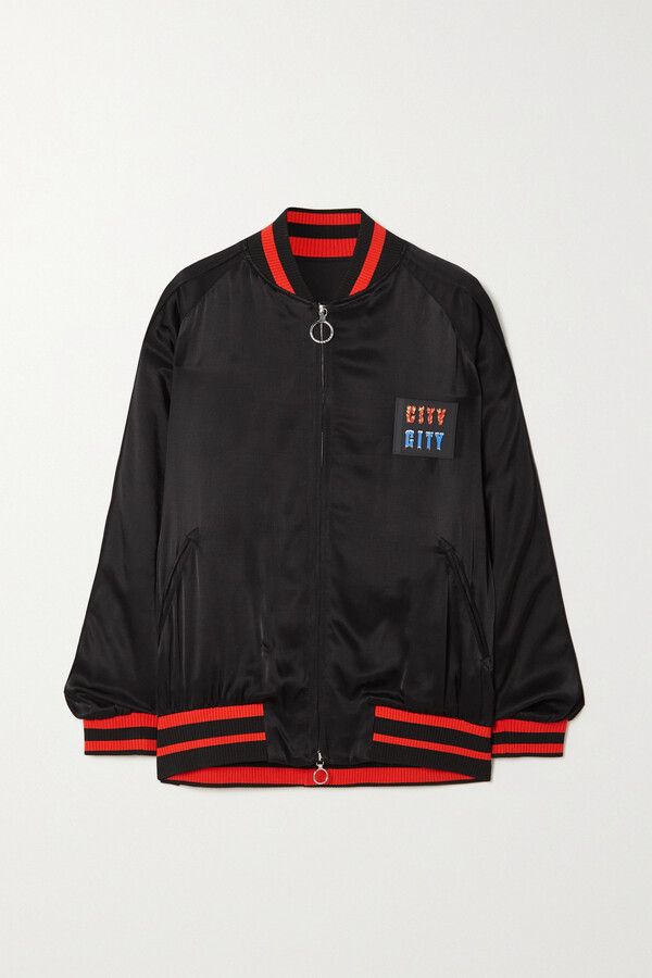 Paco Rabanne + Tsunehisa Kimura Embroidered Appliquéd Shell Bomber ...