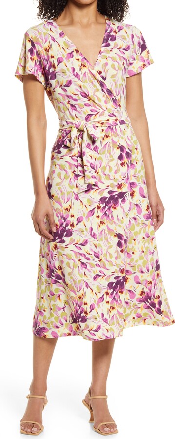 Halogen Crossover Short Sleeve Wrap Dress - ShopStyle