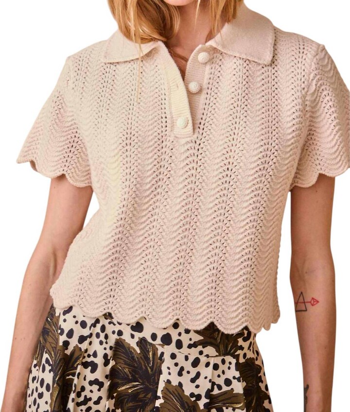 Hunter Bell Greige Nadine Sweater In Natural - ShopStyle