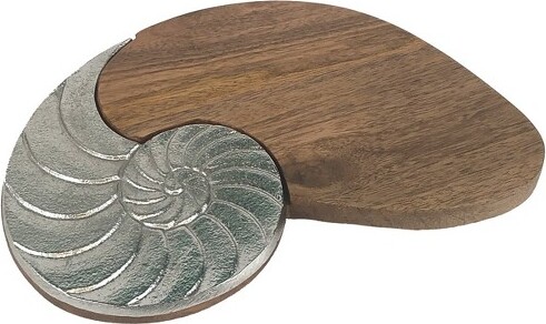 Beachcombers Coastal Life Beachcombers Wood / Metal Shell Serving Board ...