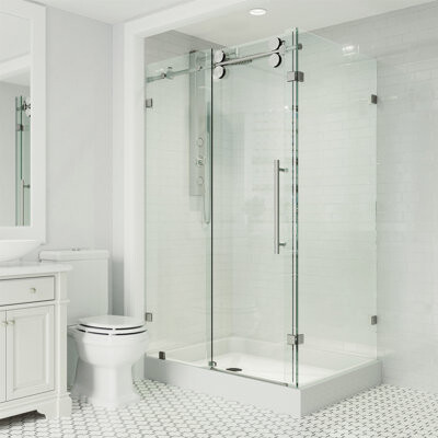 VIGO Winslow 48" L x 36" D x 80" H Sliding Frameless Shower Enclosure ...