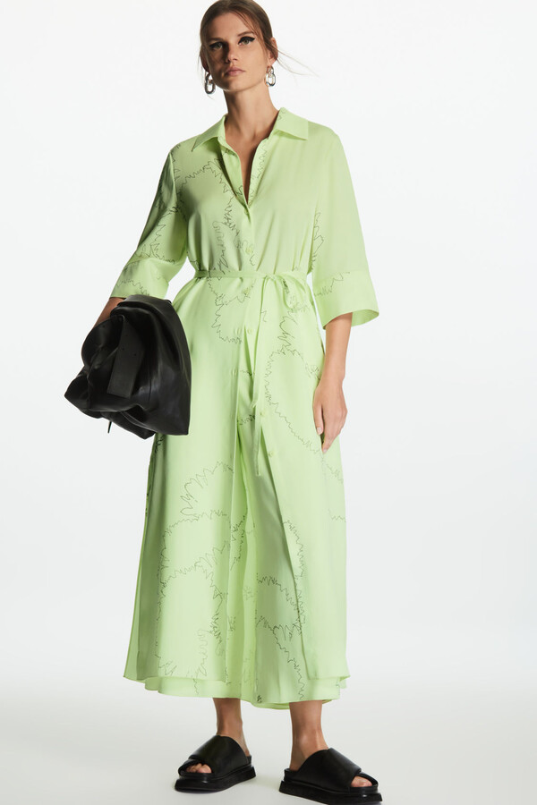 COS Printed Midi Shirt Dress - ShopStyle