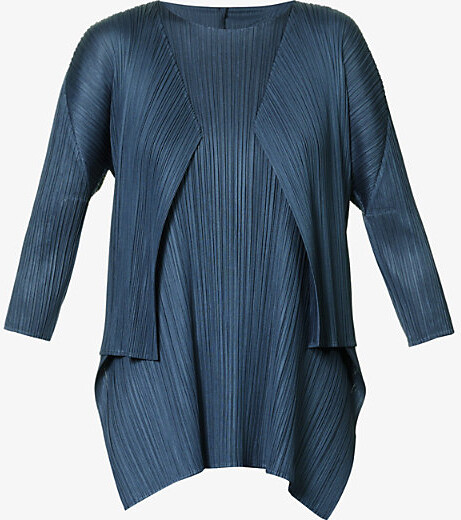 Pleats Please Issey Miyake Womens 13-blue Gray June Pleated Knitted ...