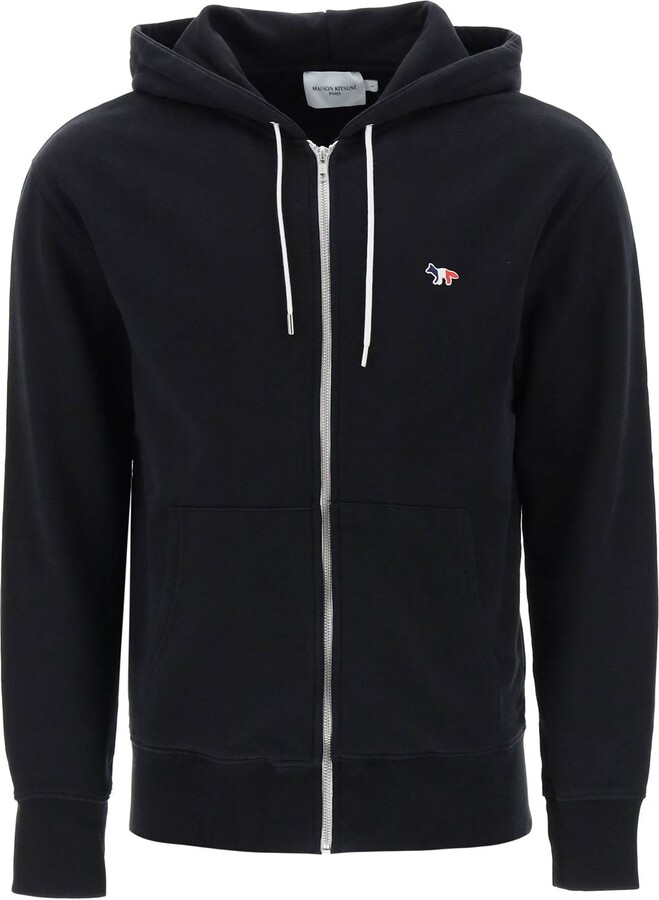 MAISON KITSUNÉ Full Zip Hoodie With Tricolor Fox Patch - ShopStyle