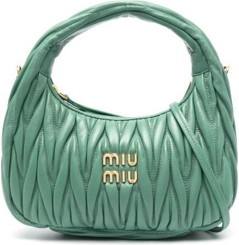 Miu Miu Wander matelassé leather mini hobo bag - ShopStyle
