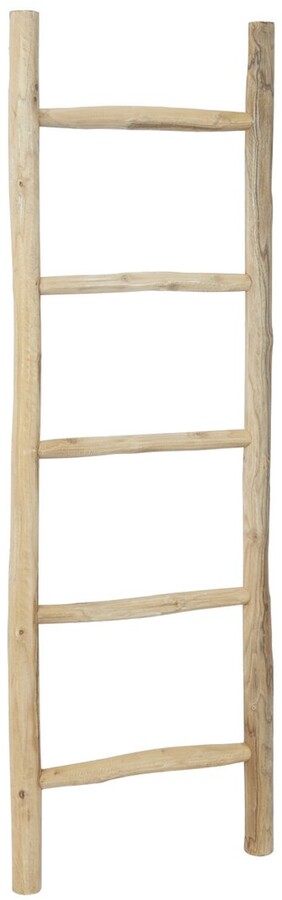 Peyton Lane Brown Teak Wood Bohemian Ladder - ShopStyle Decor