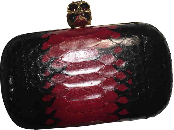 Alexander McQueen Box 16 Red Python Clutch bags - ShopStyle