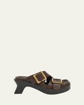 Loewe Leather Dual-Buckle Platform Sandals - ShopStyle