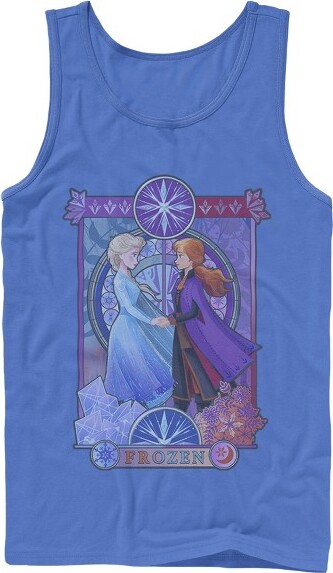 Men's Frozen 2 Sister Stained Glass Tank Top - Royal Blue - Large ...